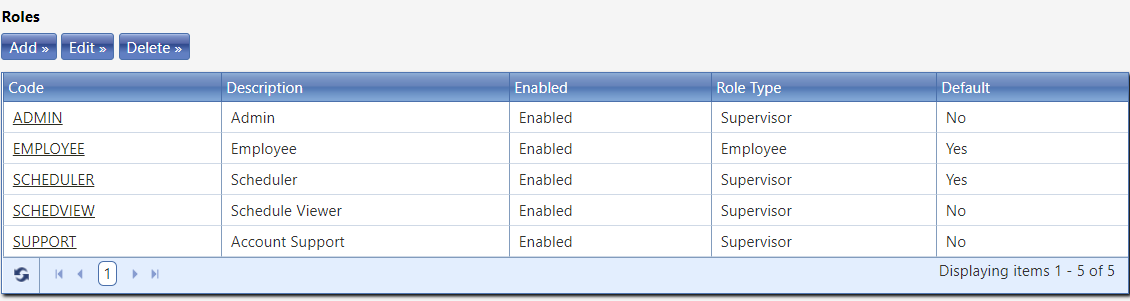 Predefined Manager Roles in TimeSimplicity
